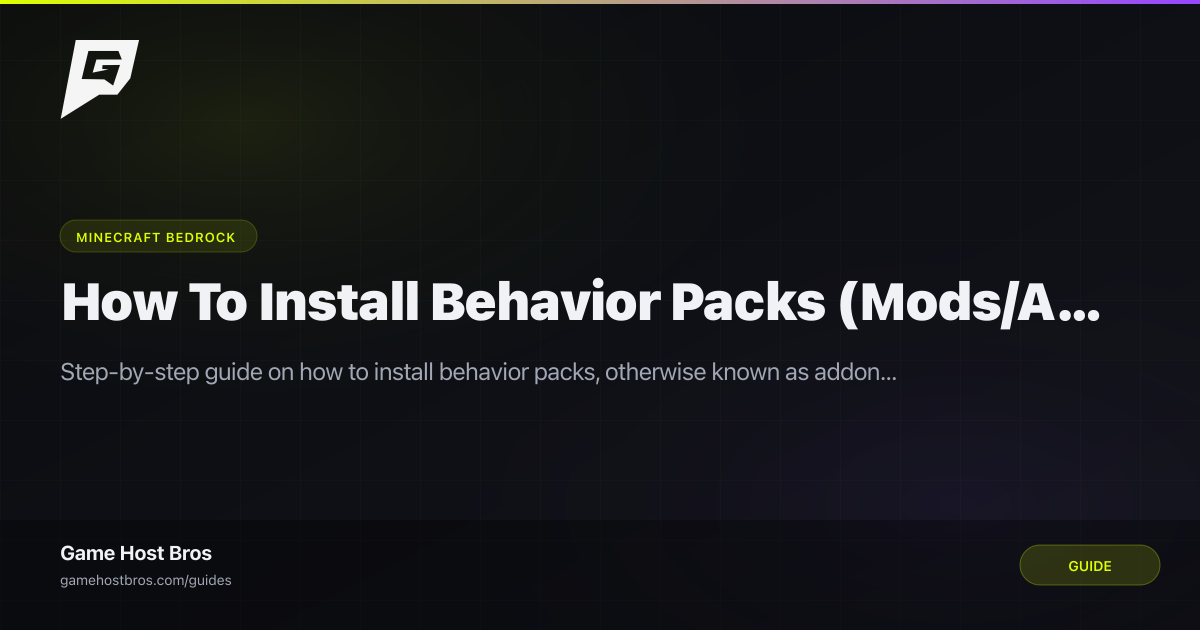 How To Install Behavior Packs (Mods/Addons) to Your Minecraft Bedrock ...